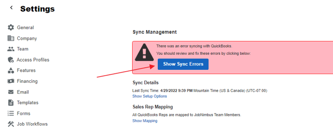 How can I troubleshoot the QuickBooks sync?